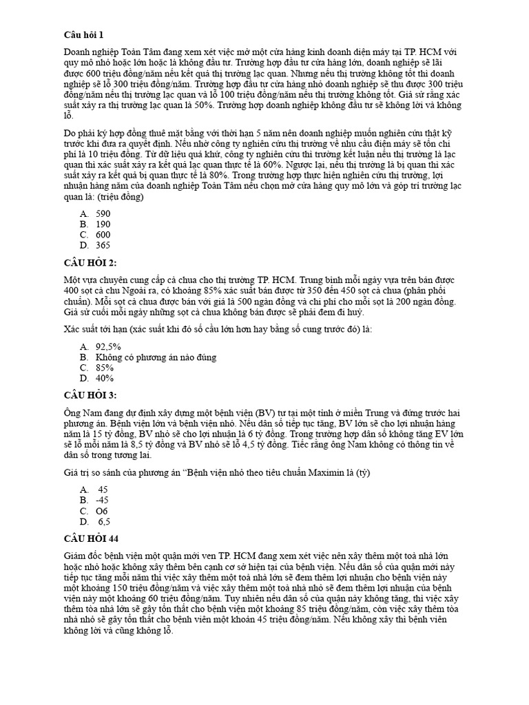 Đề ôn thi PTDL | PDF