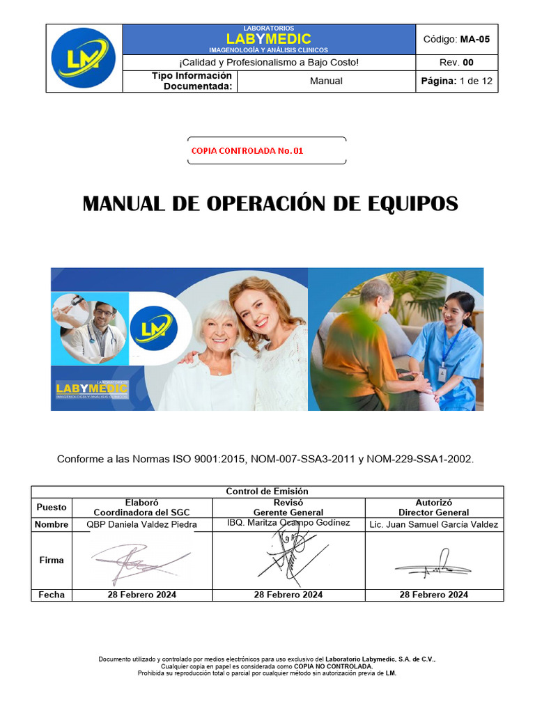 Manual de Operación Labymedic | PDF | Laboratorios | Imagenes medicas