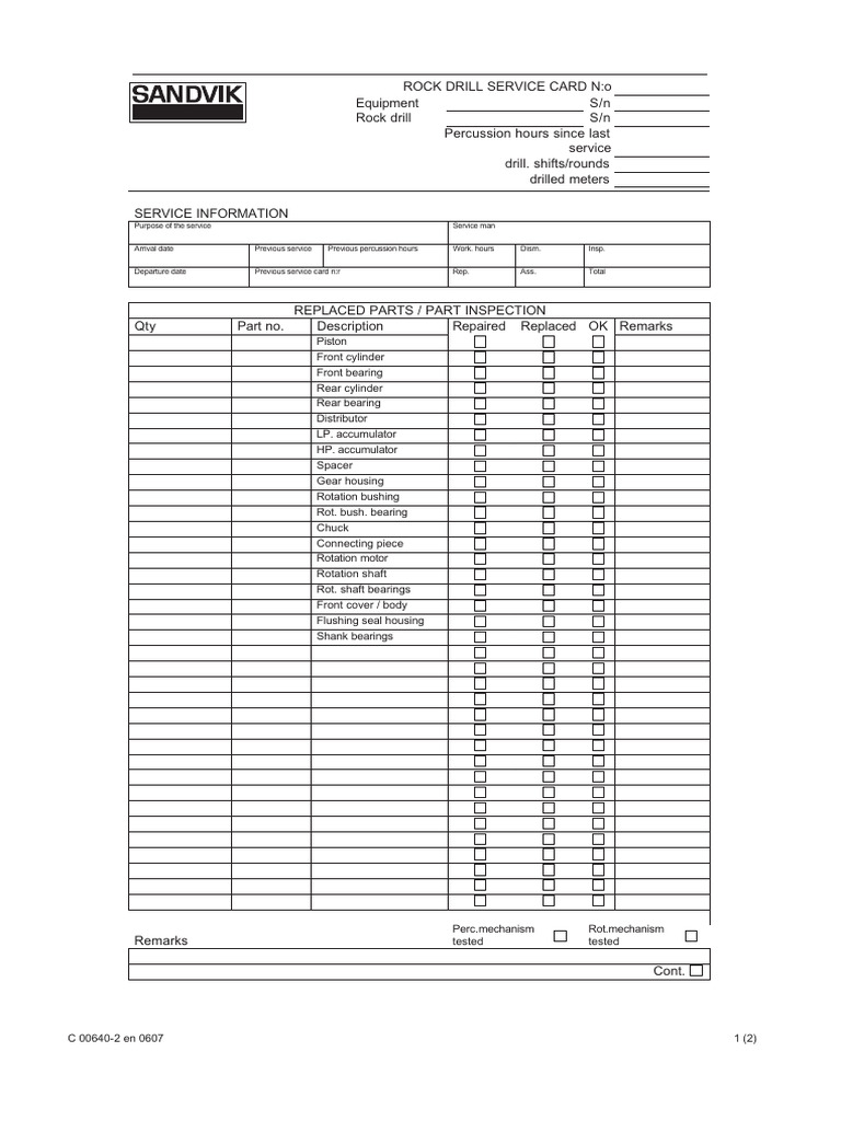 Rock Drill Sandvik 311 | Download Free PDF | Screw | Drill