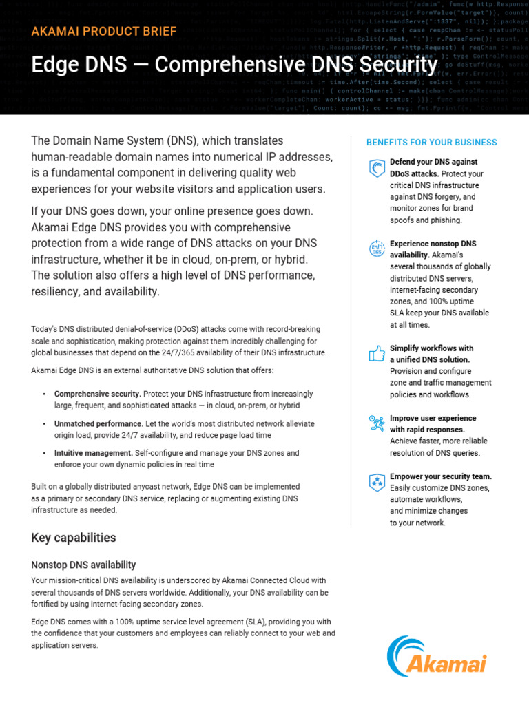 Edge Dns Product Brief | PDF | Domain Name System | Cloud Computing