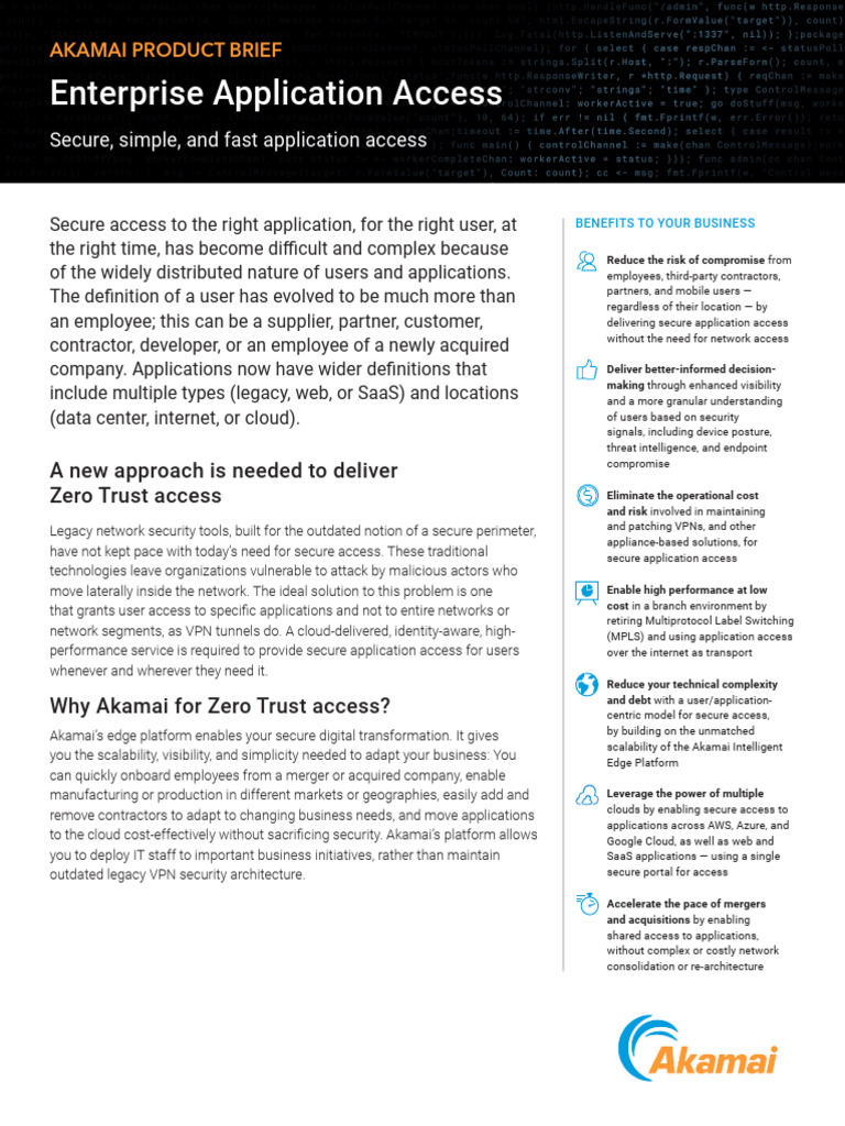 Enterprise Application Access Product Brief | PDF | Cloud Computing | Computer Network