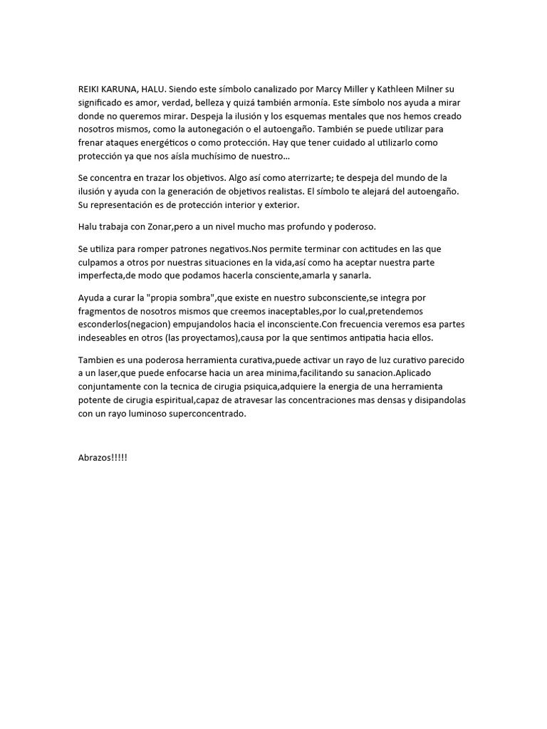 Significado y uso del símbolo Halu Reiki | PDF | Relaciones personales ...