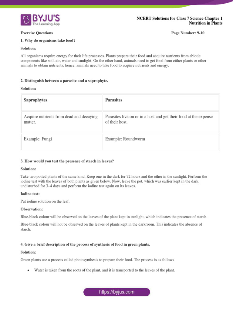 VII CLASS General Science Notes (Byju's) | PDF | Digestion ...
