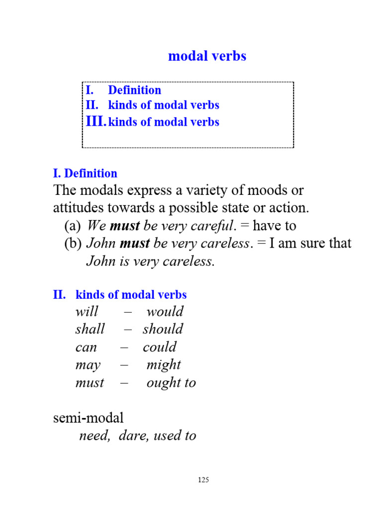 MODAL VERBS | PDF | Grammar | Semantic Units