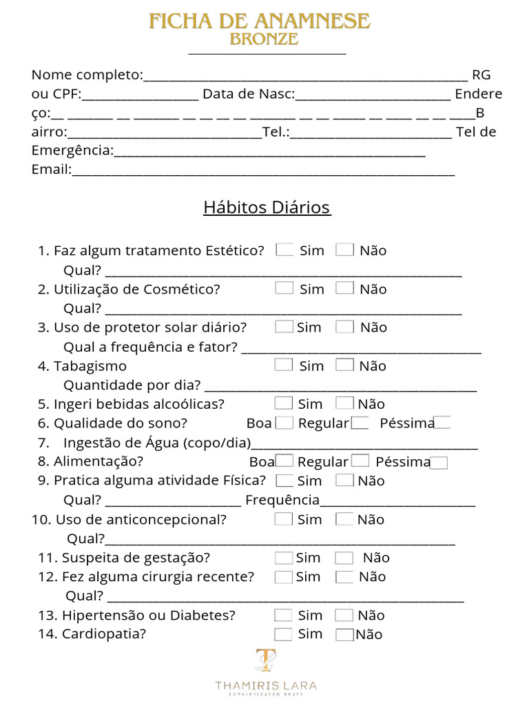 FICHA DE ANAMINESE EM PDF - PDF - 20240619 - 121800 - 0000 | PDF ...