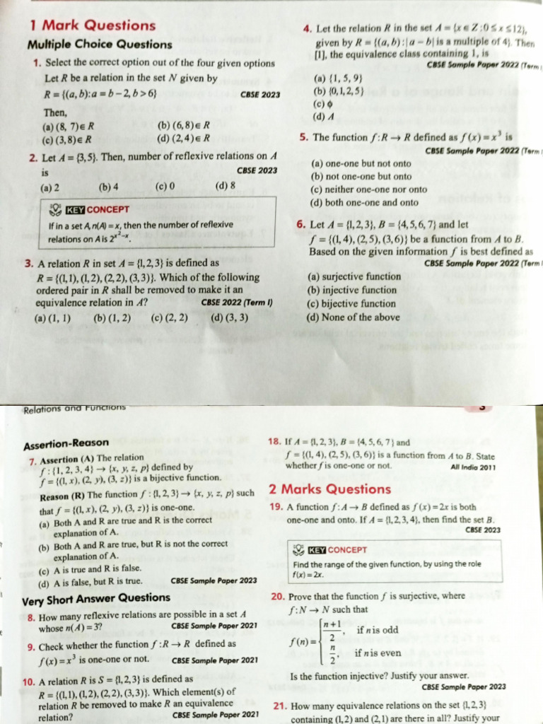 Relation and Functions | PDF Relation and Functions | PDF