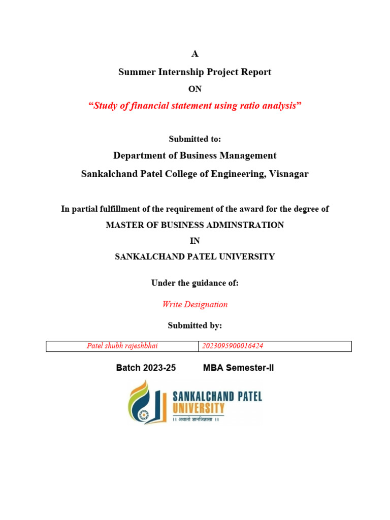 Shubh Patel Sip Project | PDF | Equity (Finance) | Financial Statement