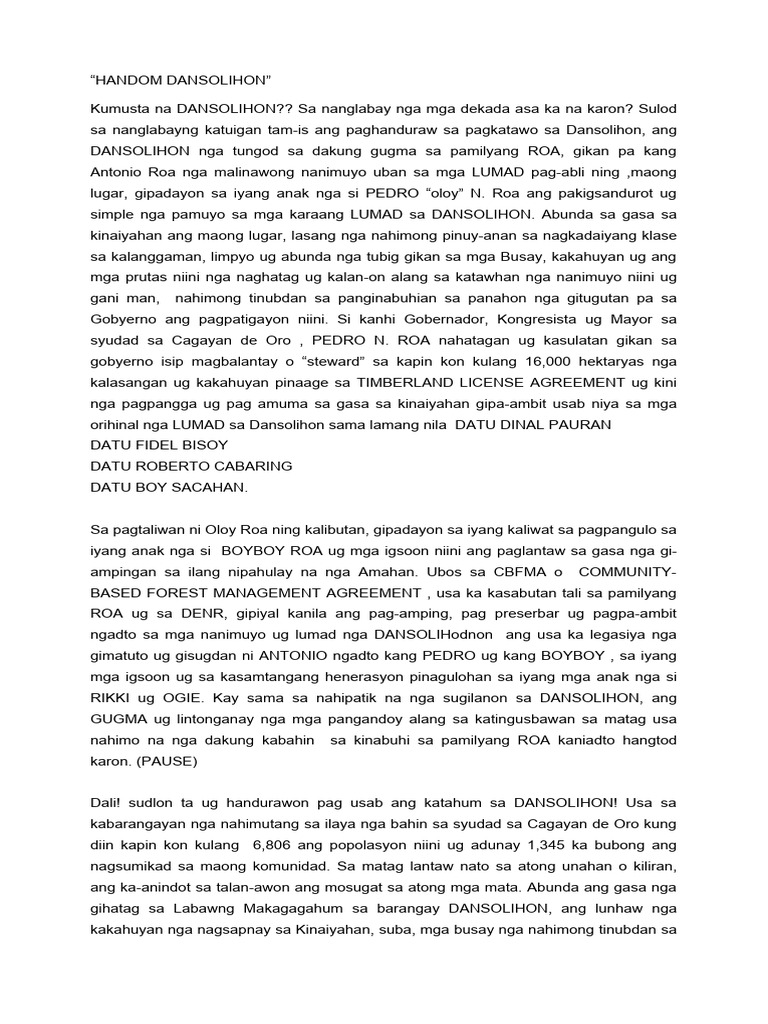 Handom Dansolihon Avp | PDF