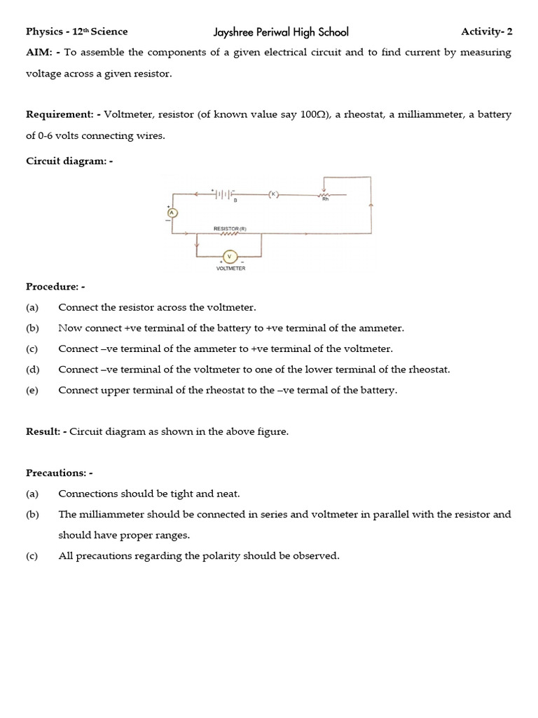12 Science Physics Activity - 2 | PDF