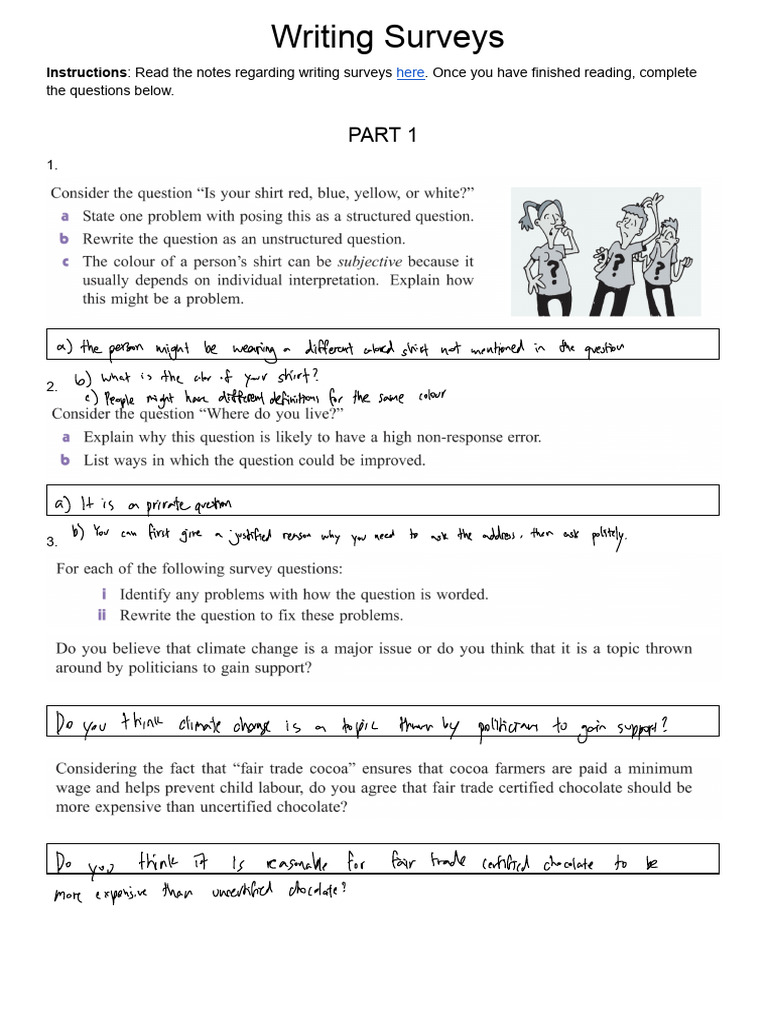 Writing Surveys Investigation 2023 | PDF