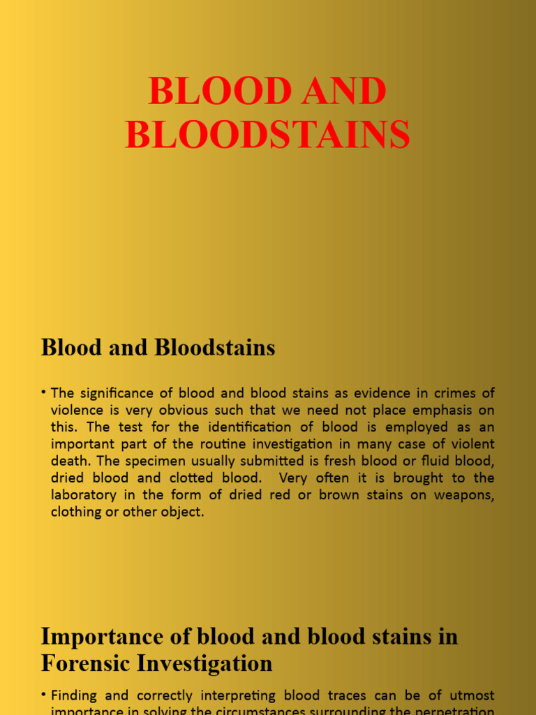 Blood Color Changes in Forensics | PDF | Blood | Genotype