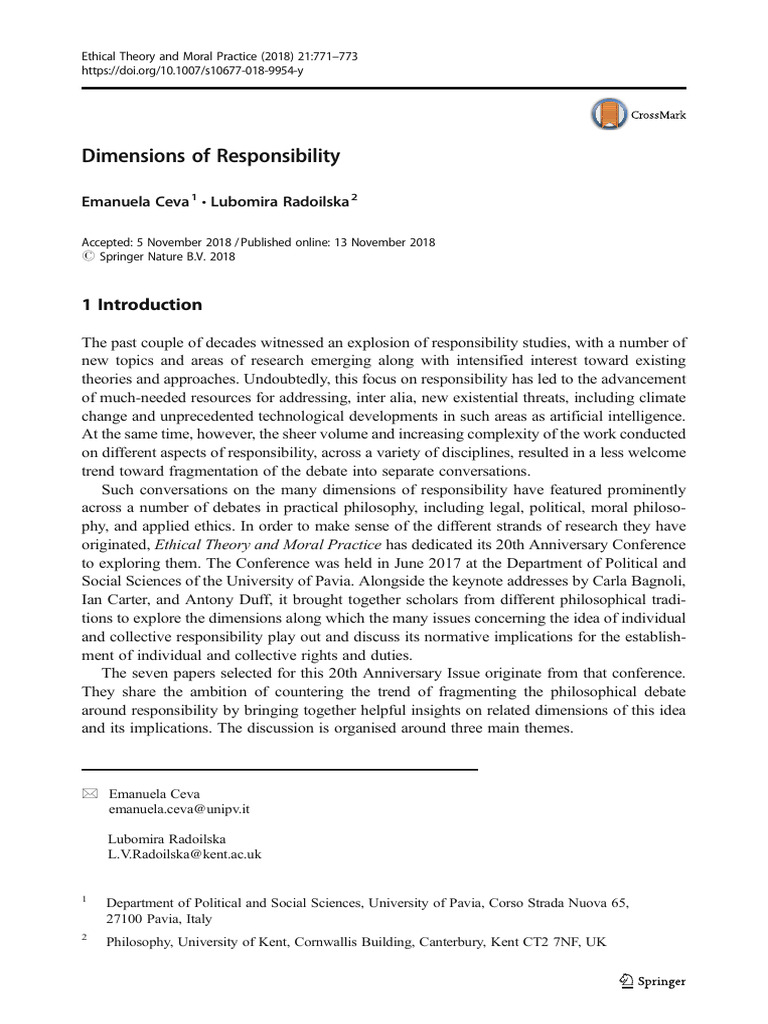 Dimension of Responsibility | PDF