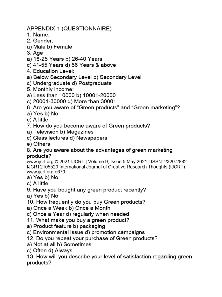 APPENDIX | PDF | Marketing | Business Economics