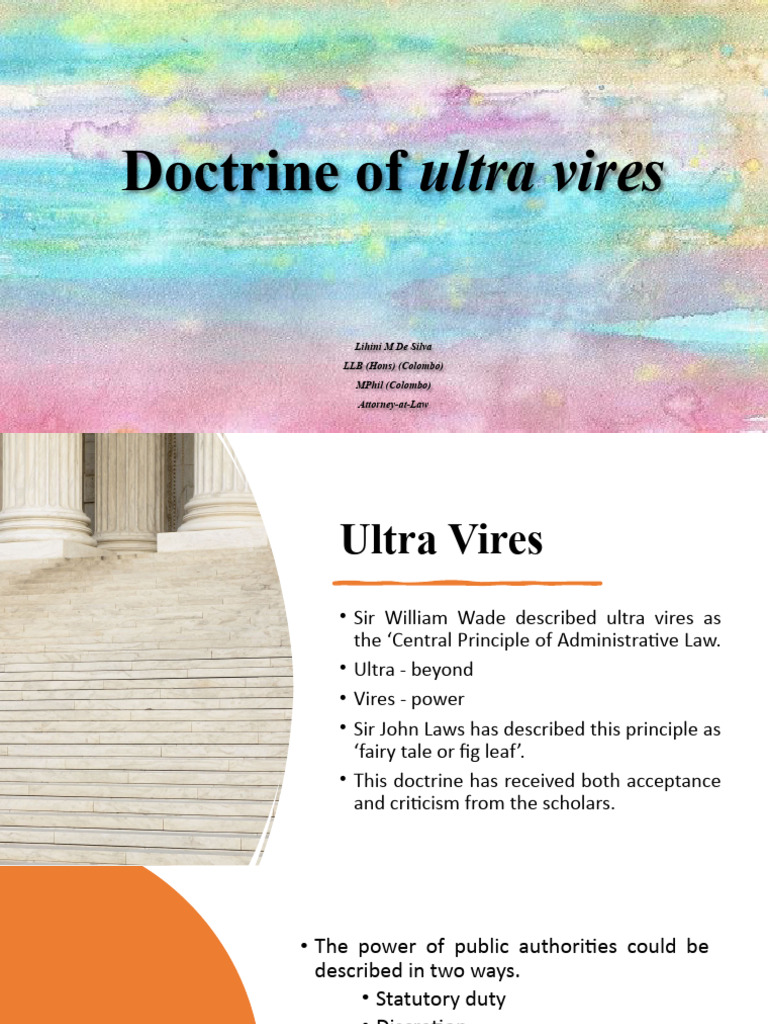 Doctrine of Ultra Vires | PDF | Judicial Review | Administrative Law Doctrine of Ultra Vires | PDF | Judicial Review | Administrative Law