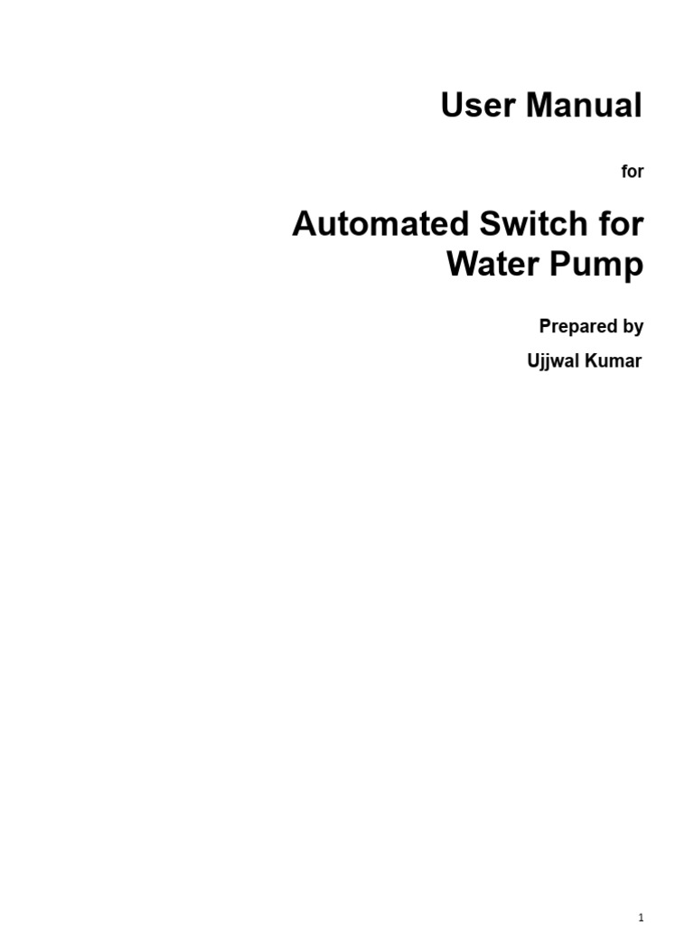 User Manual: Prepared by Ujjwal Kumar | PDF | Relay | Switch