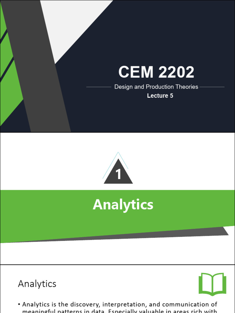 CEM 2202 Lecture5 Analytics | PDF | Analytics | Information Technology