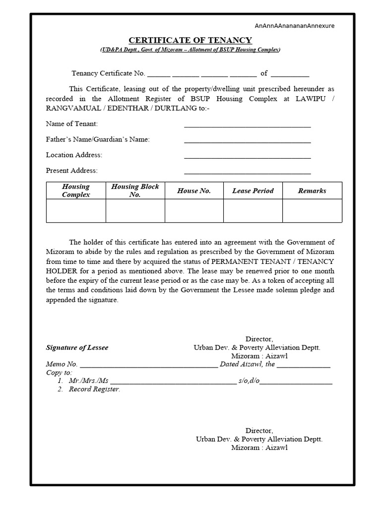 Certificate of Allotment BSU | PDF | Lease | Leasehold Estate