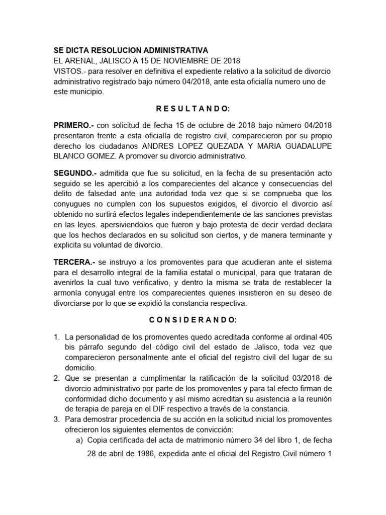 Resolucion Divorcio | PDF | Divorcio | Justicia Resolucion Divorcio | PDF | Divorcio | Justicia