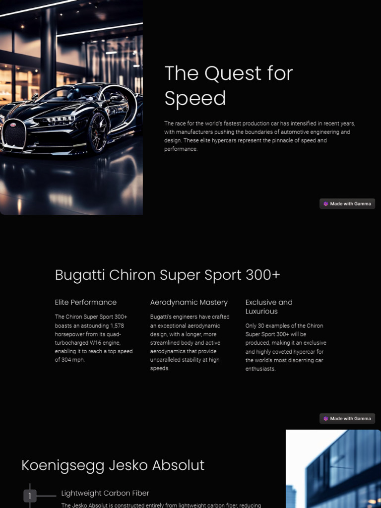 The fastest cars in the world | PDF | Luxury Vehicles | Car Manufacturers