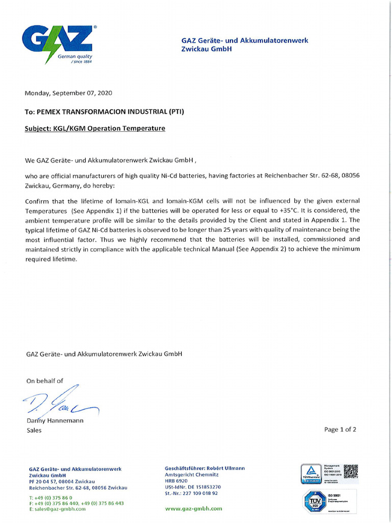 Pemex Statement Kgl Kgm Operation Temperature Pdf