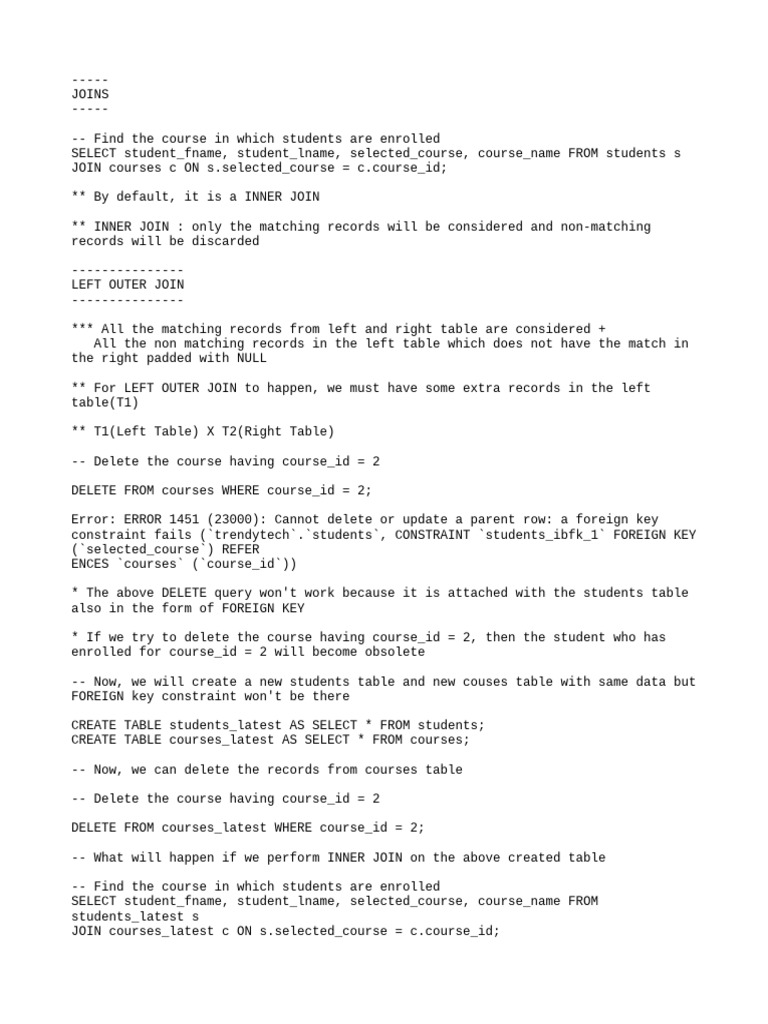Session11 JoinsVeryImportantForInterviews | PDF | Computer Programming | Data