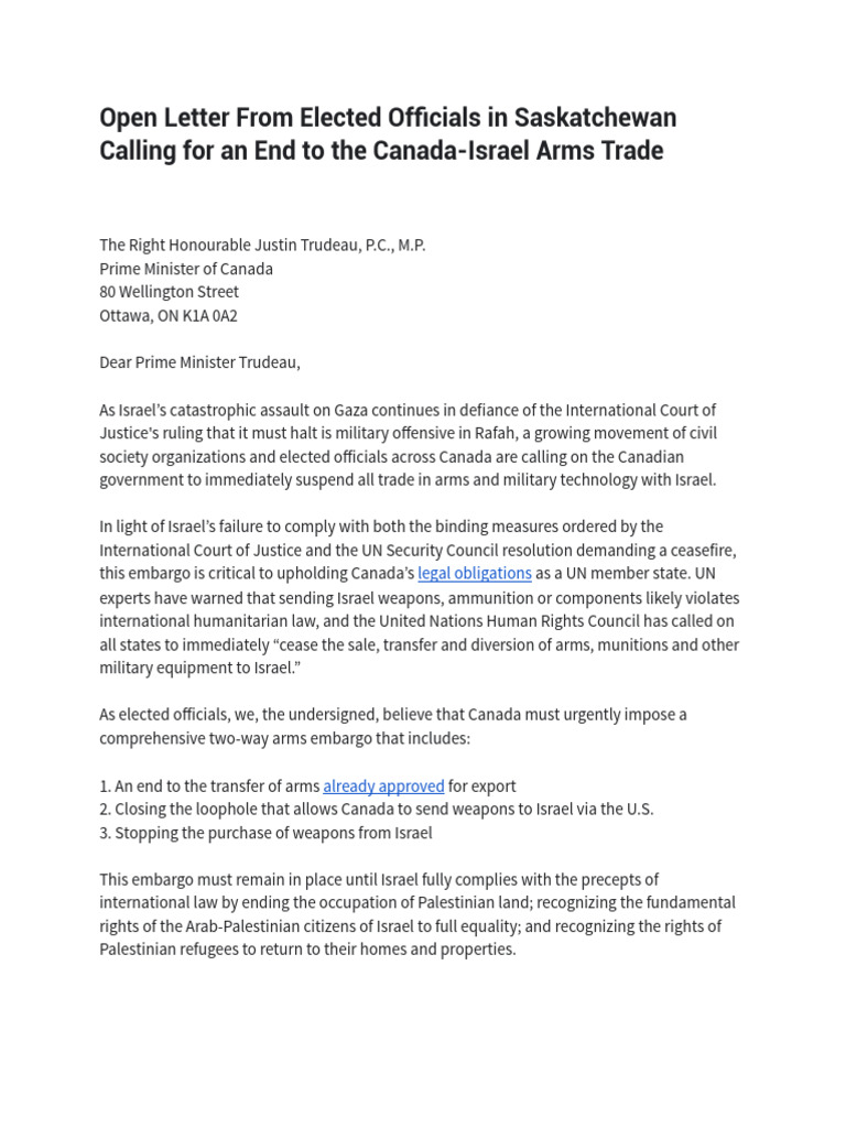 Elected Officials Letter Pdf Israel World Politics
