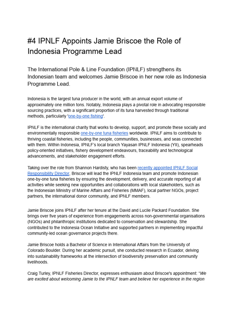 #4 IPNLF Appoints Jamie Briscoe The Role of Indonesia Programme Lead ...
