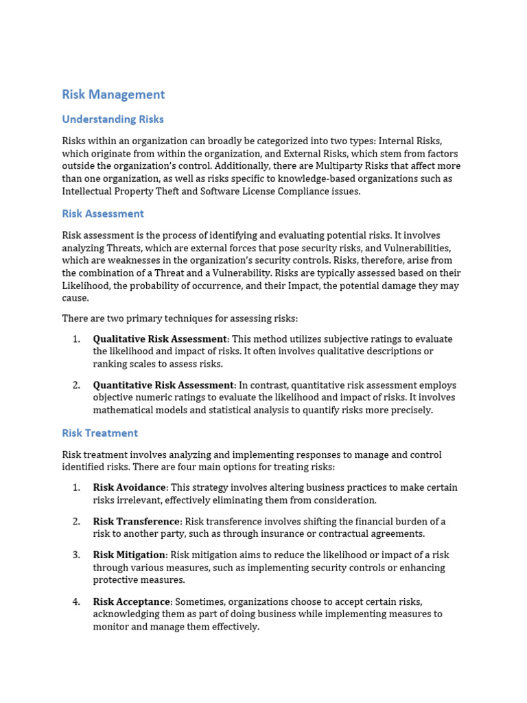Risk Management | Download Free PDF | Risk | Risk Assessment