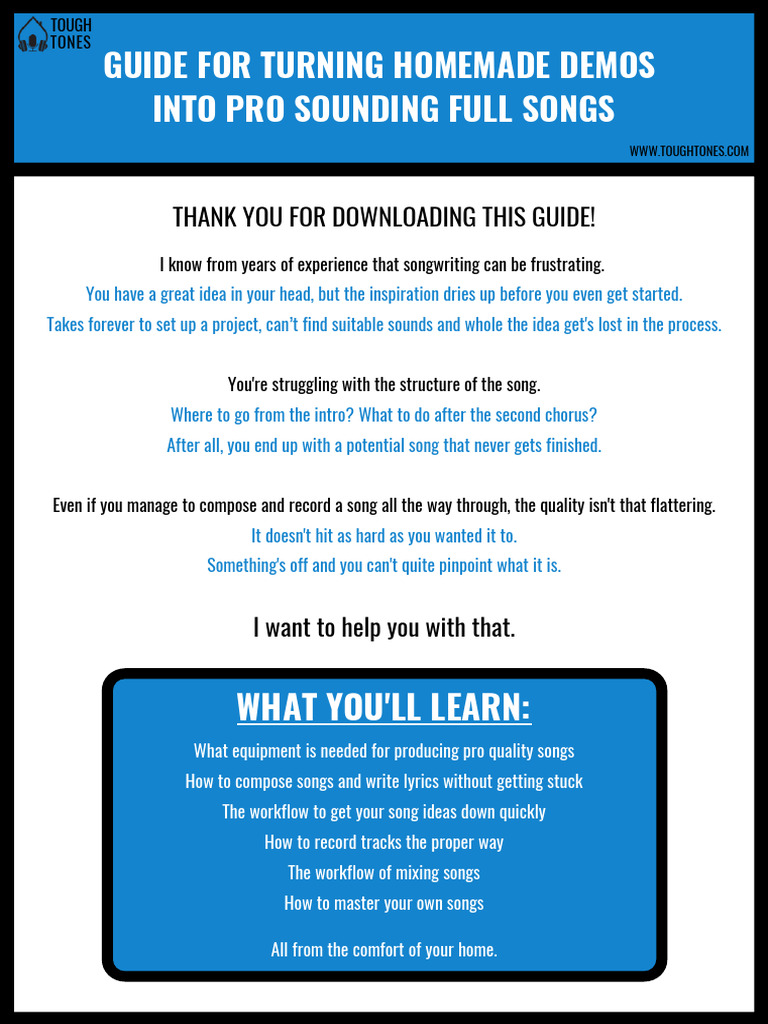 Guide For Turning Homemade Demos Into Pro Sounding Full Songs | PDF ...