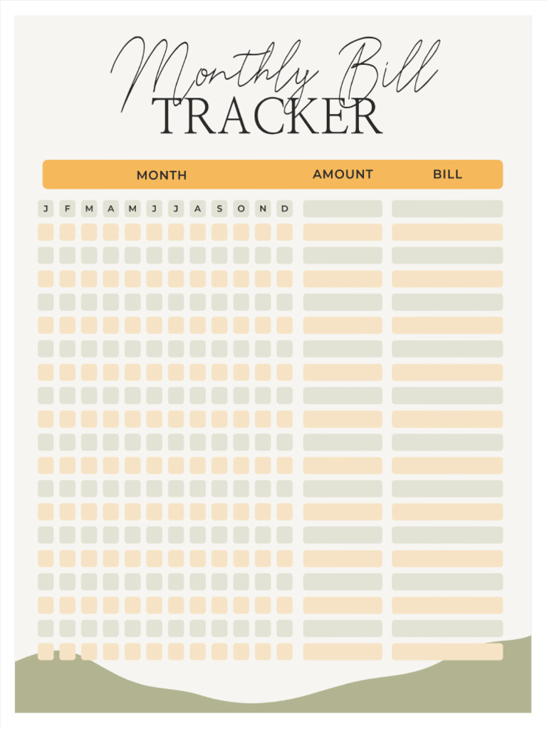 Monthly Bills Planner | PDF