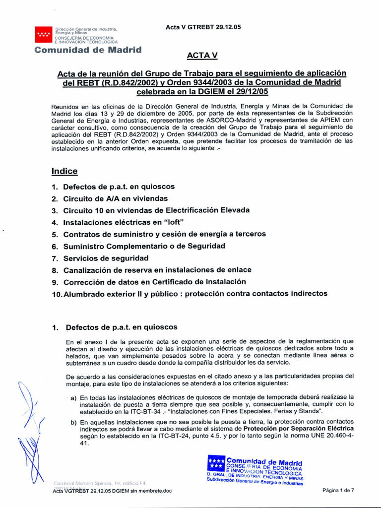 Acta 5 GTREBT Madrid | PDF