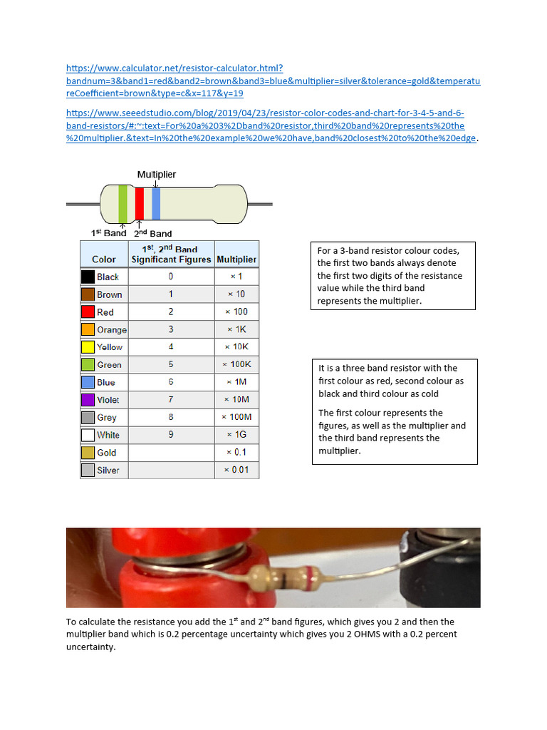 Colour Coding Resistor | PDF