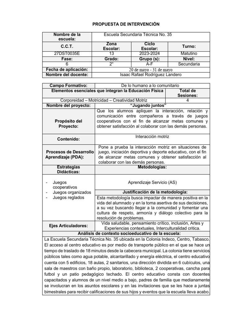 FORMATO - PROYECTO 2 Ysaac | PDF | Evaluación | Escuelas