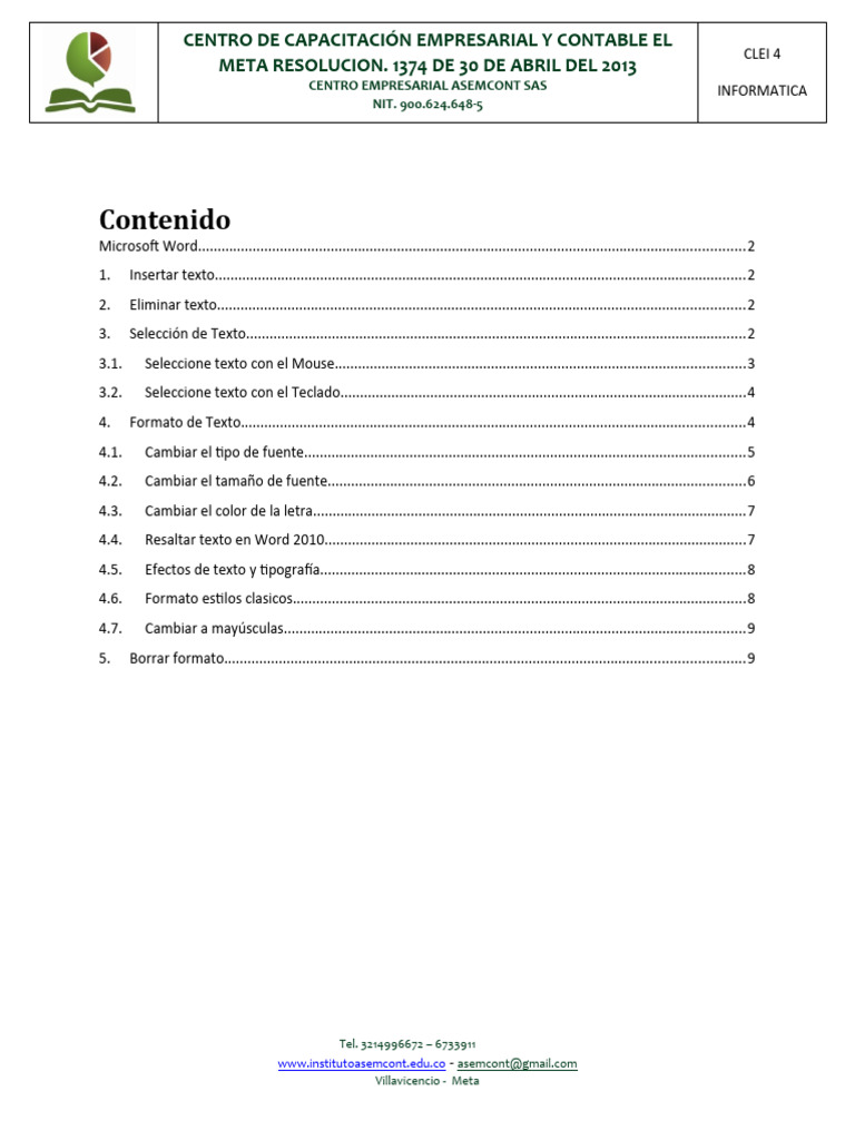 Guía de Formato en Microsoft Word | PDF | Cursor (interfaz de usuario ...