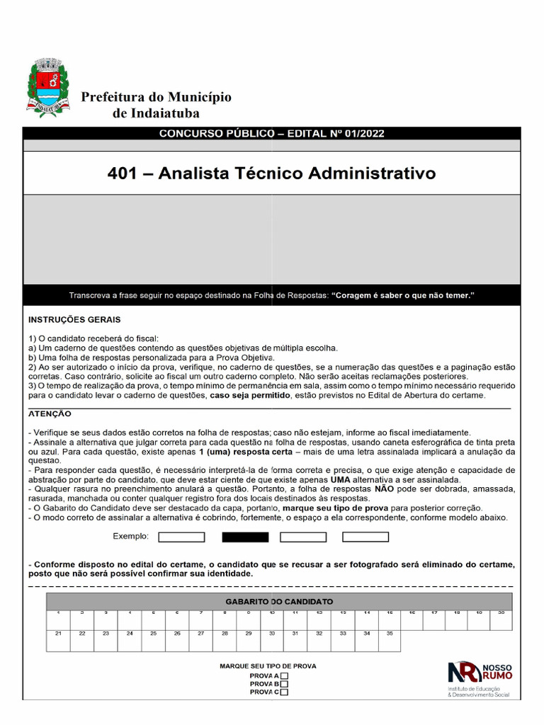 Prova Pmi Analista 4820 | PDF
