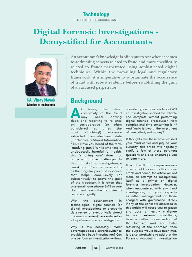 Technology - CA. Vinay Nayak | PDF | Digital Forensics | Information