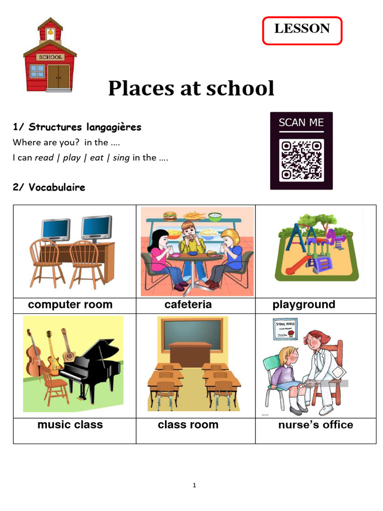 Vocabulary School Places | PDF