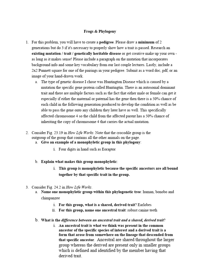 D6 Frogs and Phylogeny | Download Free PDF | Genetic Disorder ...