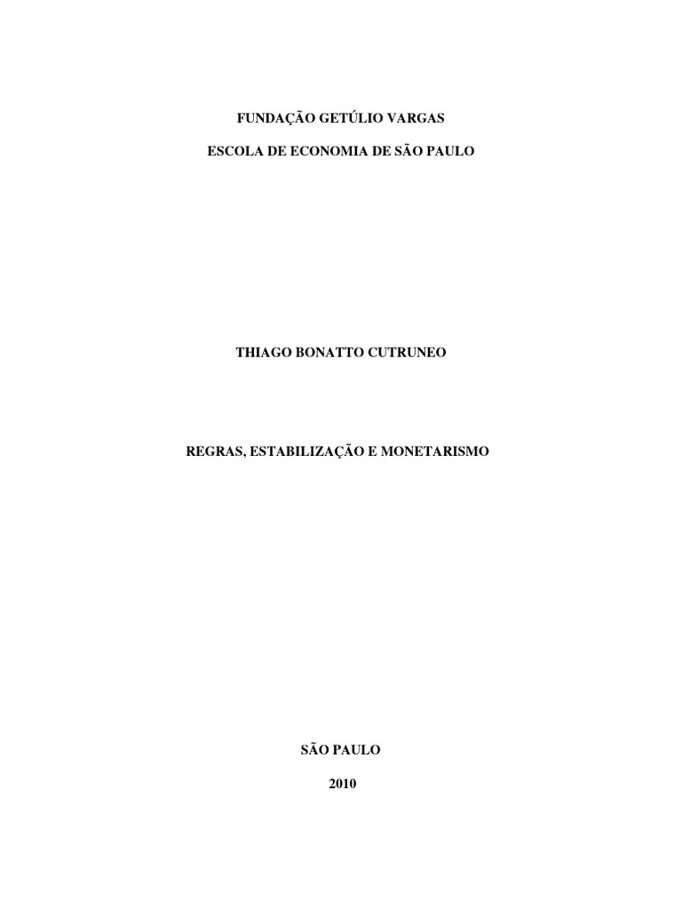 Monnn | PDF | Monetarismo | Economia keynesiana