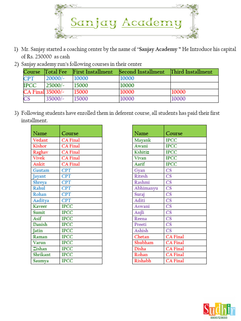 8 Sanjay Academy | PDF | Payments