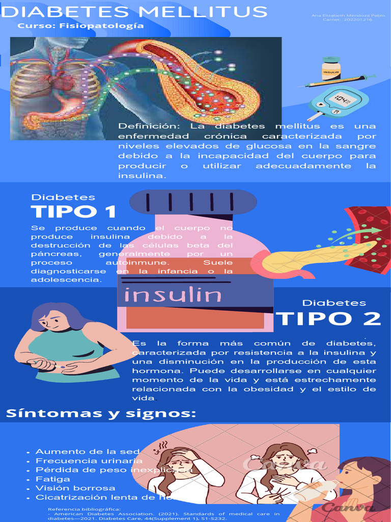 Infografía Tipos De Diabetes Profesional Azul Descargar Gratis Pdf