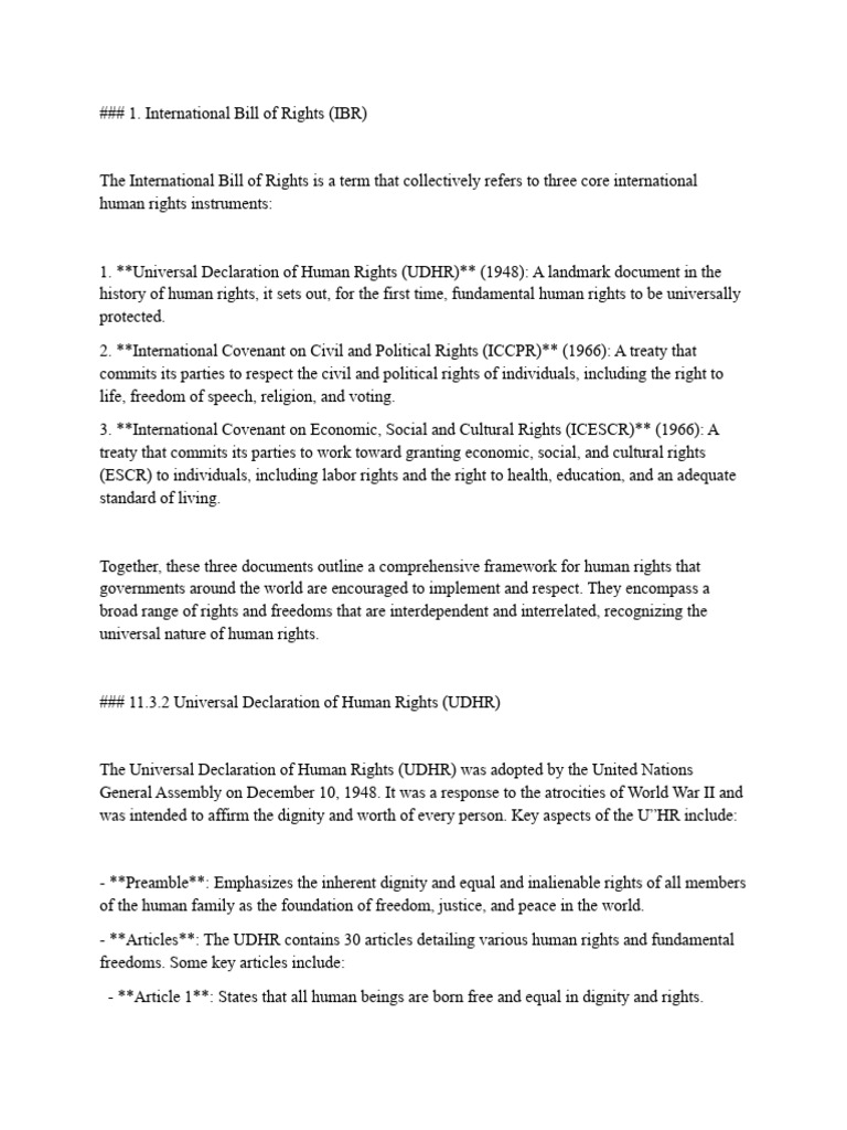 Document (6) Civic Education Notes On Unhr | PDF | Human Rights | Justice