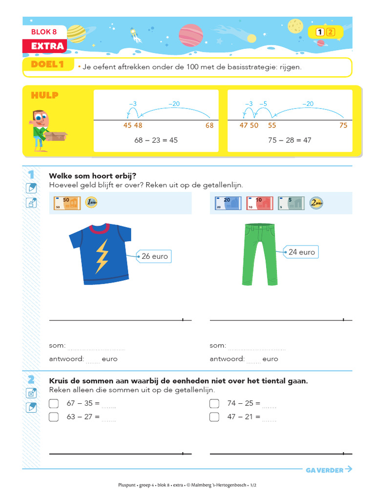 Pluspunt 4 - Groep 4 - Blok 8 - Extra Oefenstof | PDF