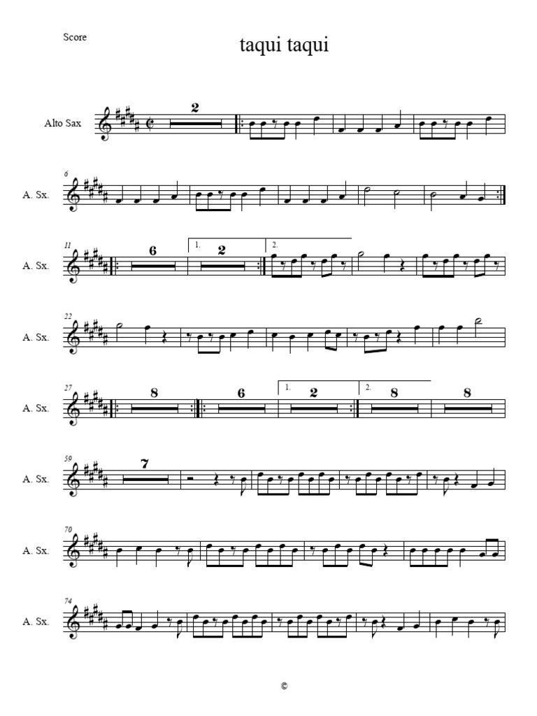 Taqui Taqui - Saxo Alto | PDF