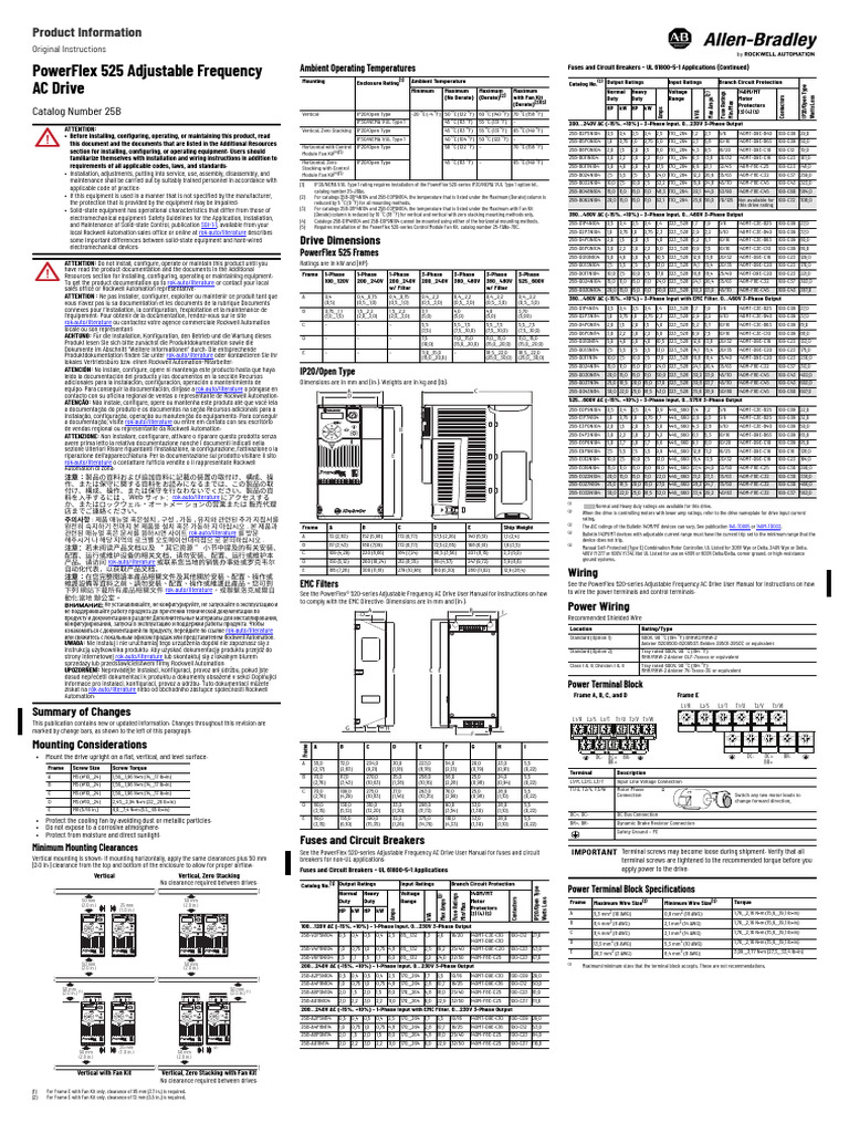 Powerflex 525 Adjustable Frequency Ac Drive: Product Information | PDF ...