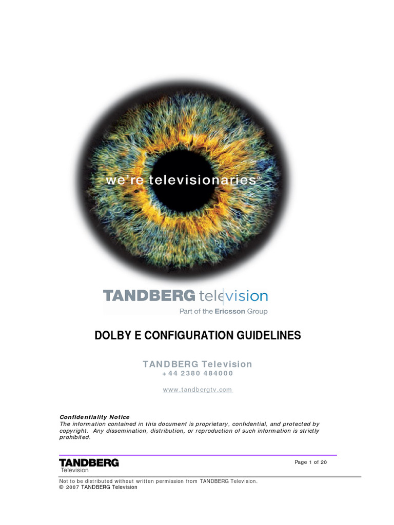 Configuring DolbyE 4 | PDF | Digital Audio | Data Compression