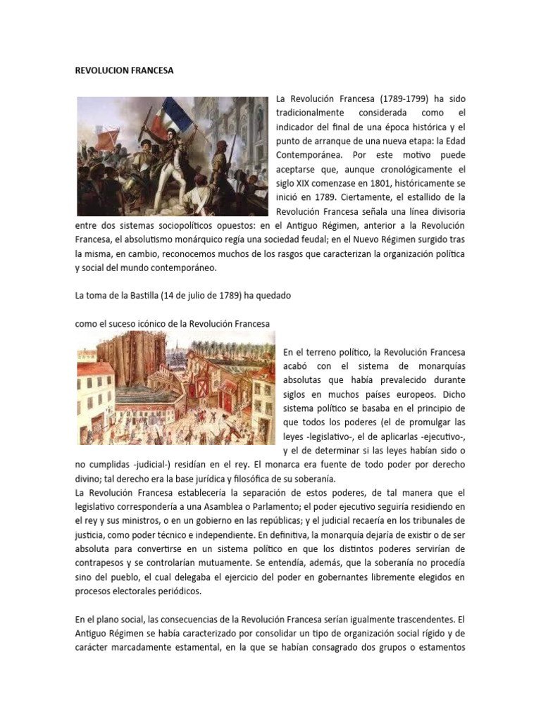 Resumen de la Revolución Francesa | PDF | revolución Francesa | Edades ...