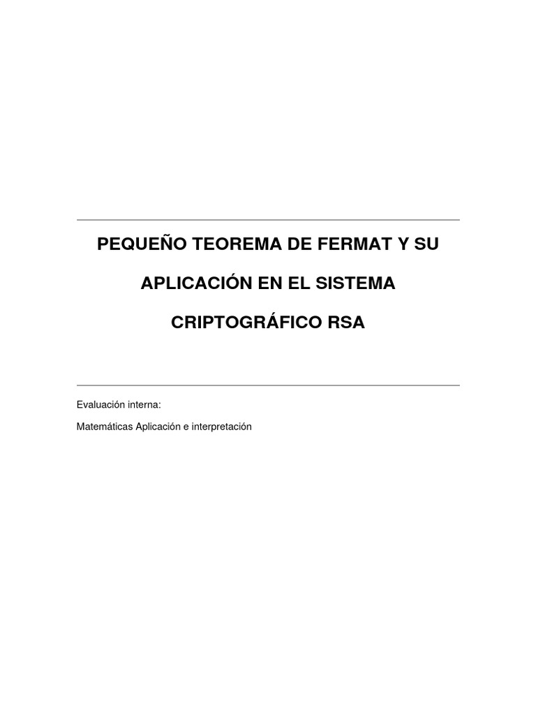 Fermat | PDF | Número primo | Clave (criptografía)