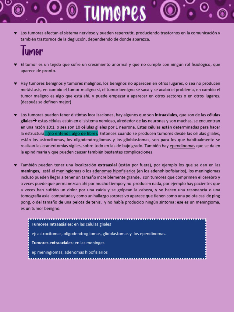 Clase Tumores | PDF | Neoplasias | Glioma