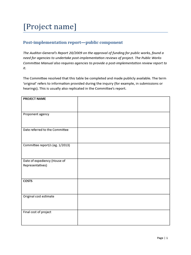 Postimplementation Report Template For Website | PDF | Technology ...